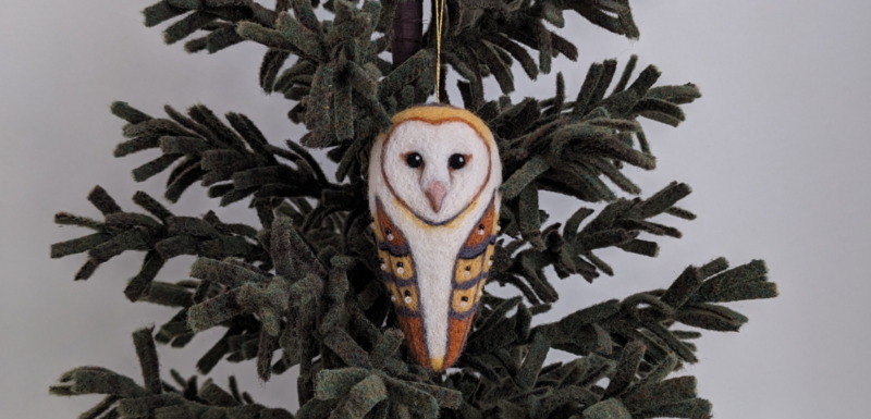 Create a stunning barn owl ornament for the holidays - The Needle Felter